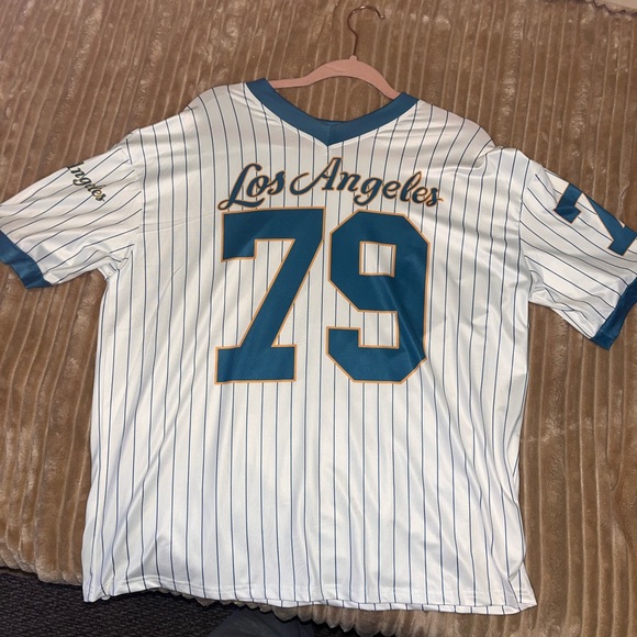 Tops | Los Angeles Blue And White Striped Jersey | Poshmark